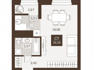 Продажа квартиры-студии 29.3 м², 16/22 этаж на улице Измайлова, 50 в ...